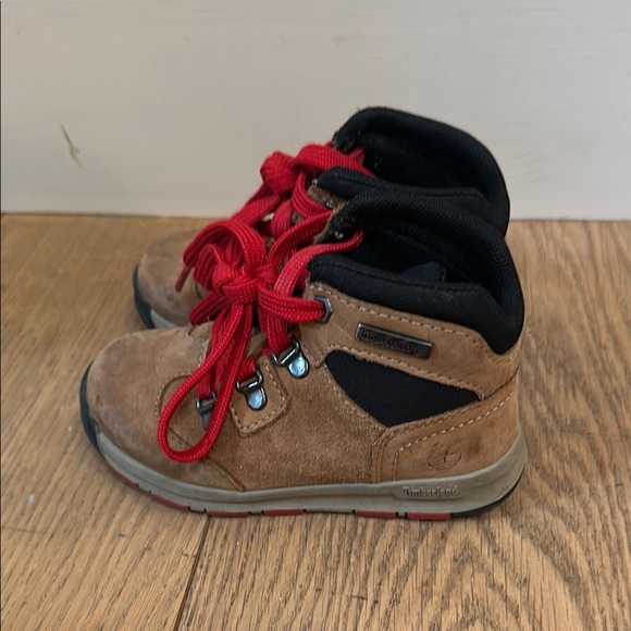 Timberland | Shoes | Timberland Brown And Red Boots With Metal Eyelets ...